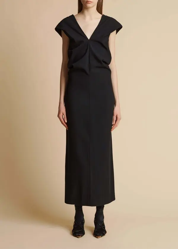 Khaite V-neck Sleeveless Maxi Dress