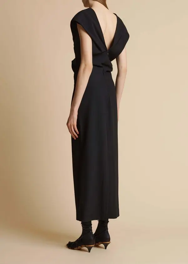Khaite V-neck Sleeveless Maxi Dress