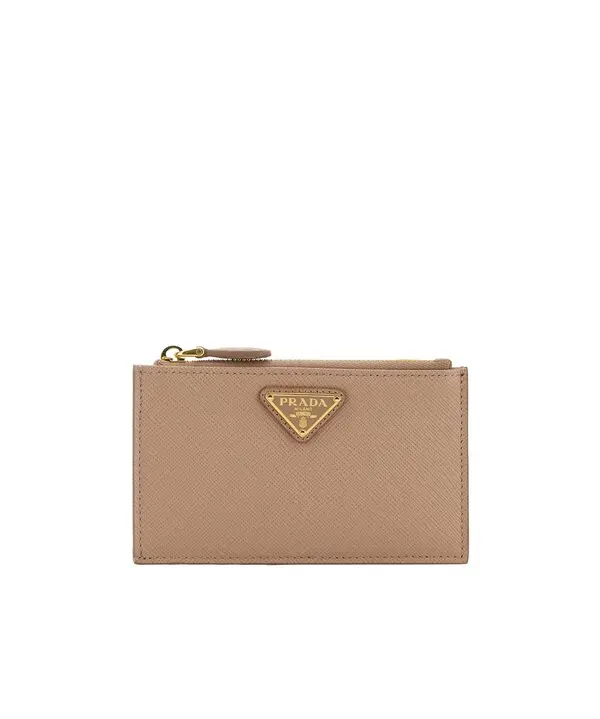 Prada Saffiano Zipped Cardholder - Nude