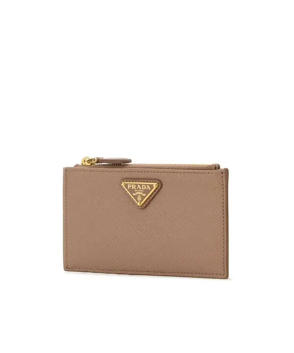 Prada Saffiano Zipped Cardholder - Nude