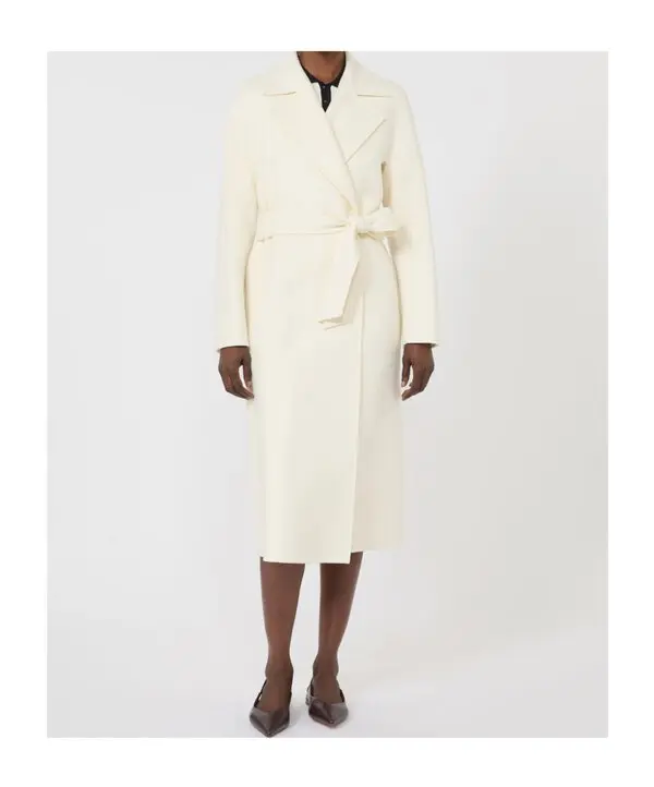 Max Mara Cles Belted Coat - White