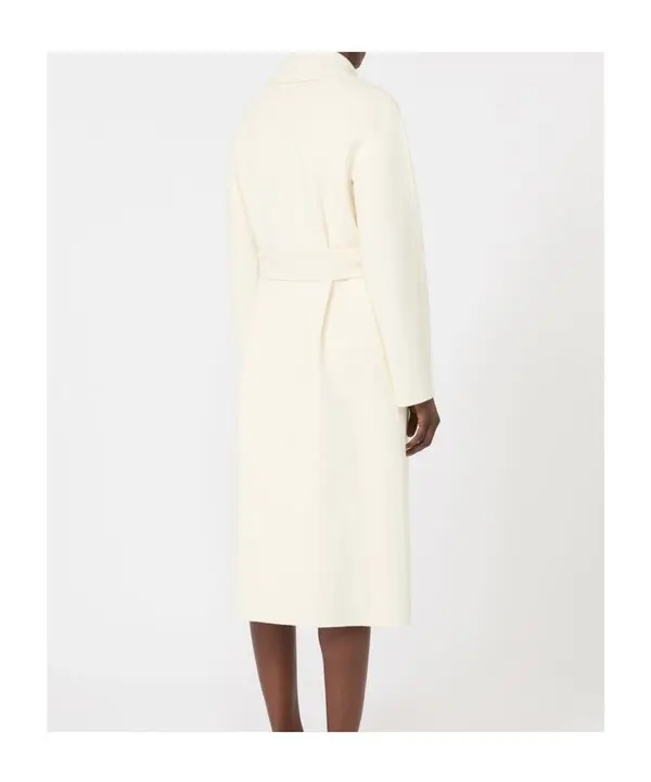 Max Mara Cles Belted Coat - White