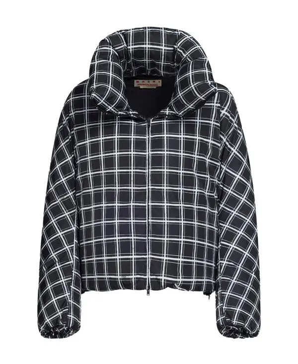 Marni Checked Oversized Down Jacket - Black