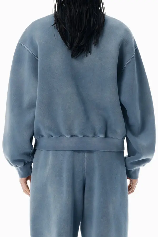 Alexander Wang Logo Embossed Crewneck Sweatshirt - Blue
