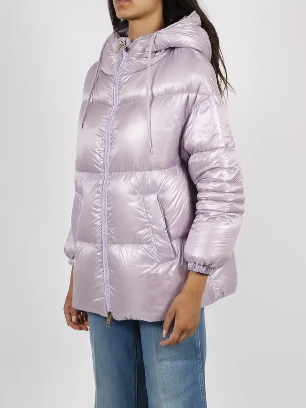 Herno Metallic Hooded Down Jacket - Purple