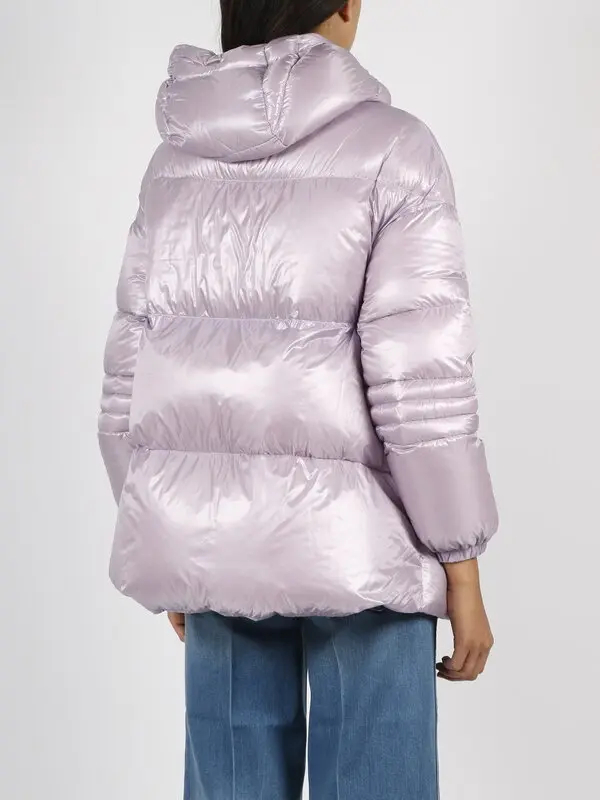 Herno Metallic Hooded Down Jacket - Purple