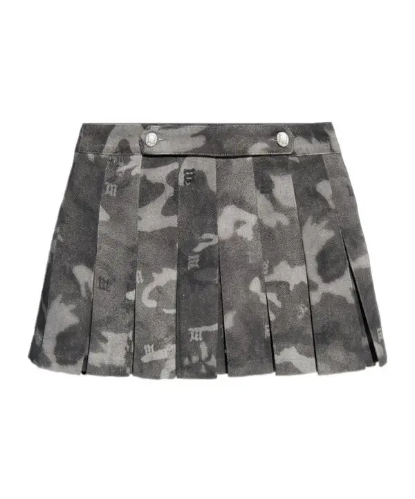 MISBHV Camouflage Print Pleated Mini Skirt