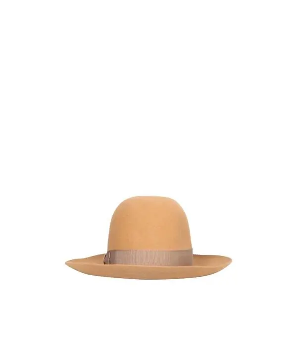 Borsalino Fedora Hat With Ribbon Detail - Nude
