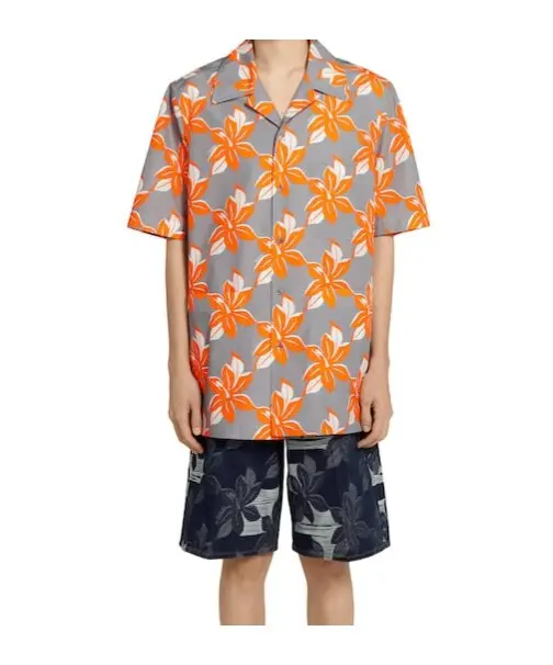 Gucci Printed Short-sleeve Poplin Shirt - Black/white
