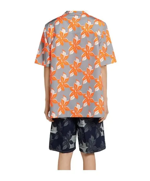 Gucci Printed Short-sleeve Poplin Shirt - Black/white