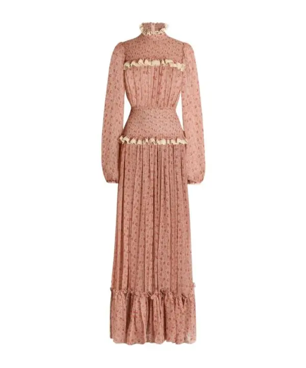 Dolce & Gabbana Shirred Floral Maxi Dress