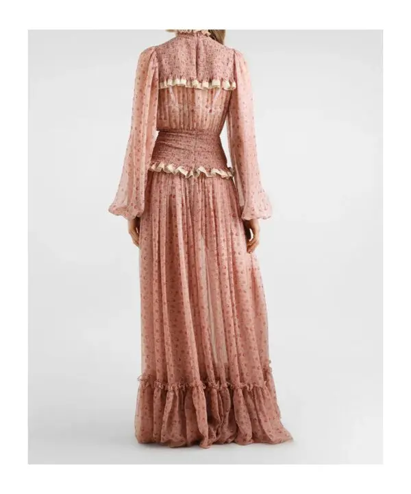 Dolce & Gabbana Shirred Floral Maxi Dress