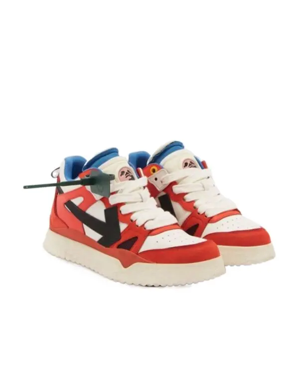 Off-White Mid Top Sponge Sneakers - Red
