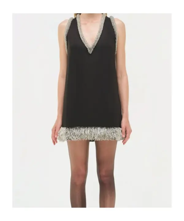Simkhai Darcy Beaded Fringe Mini Dress