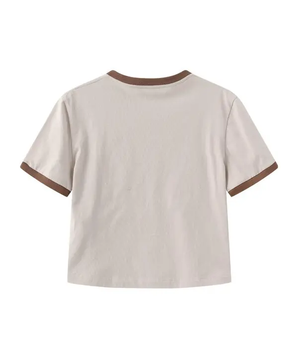 Marissa Chiara Short Sleeve Cropped T-shirt With Contrasting Trim