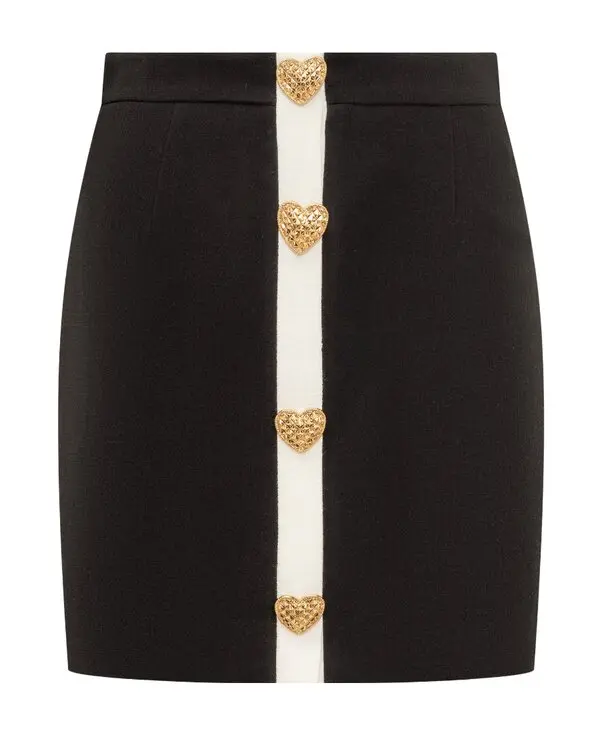 Moschino Zippered Skirt With Heart Detail - White