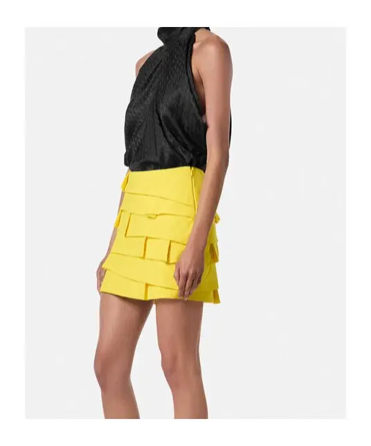 Versace Textured Chevron Halterneck Top
