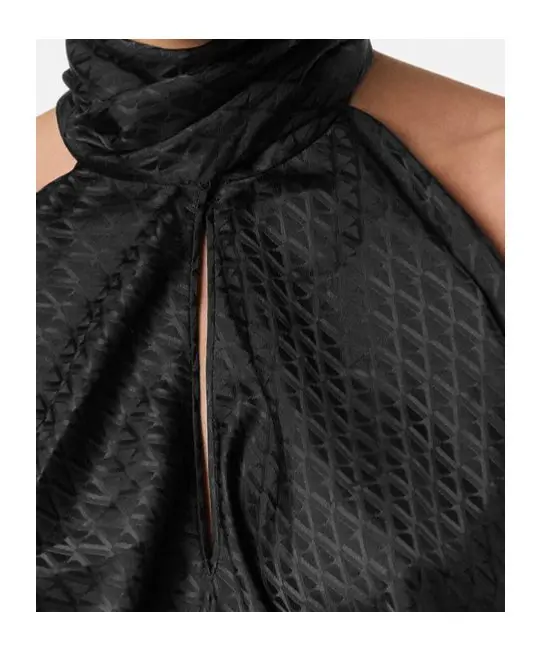 Versace Textured Chevron Halterneck Top