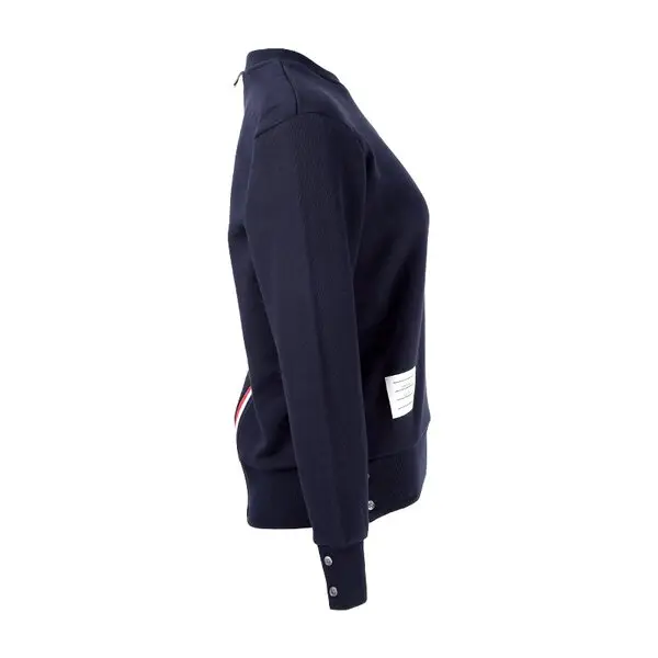 Thom Browne Rwb-striped Crewneck Sweatshirt - Navy Blue