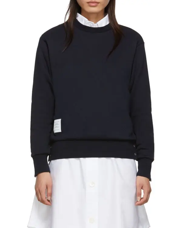 Thom Browne Rwb-striped Crewneck Sweatshirt - Navy Blue