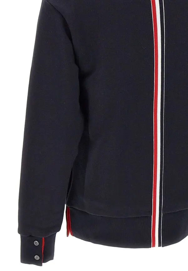Thom Browne Rwb-striped Crewneck Sweatshirt - Navy Blue