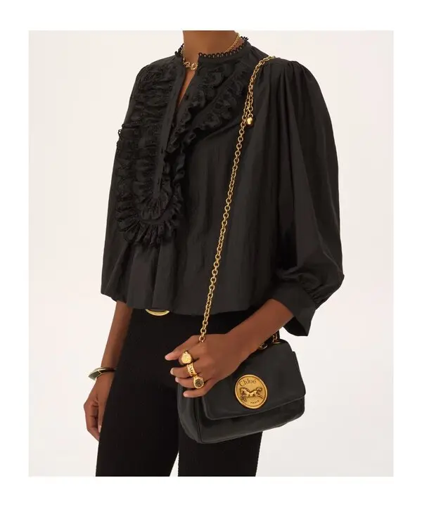 Chloé Gathered Ruffle Top