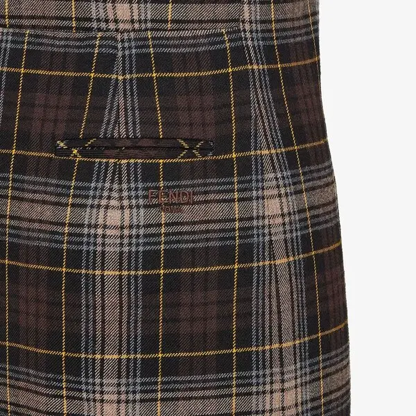Fendi Tartan Sleeveless Mini Dress