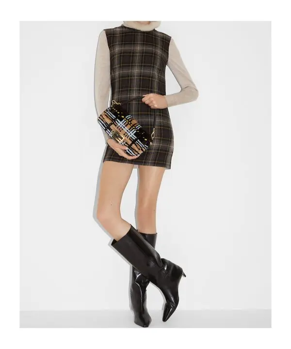 Fendi Tartan Sleeveless Mini Dress