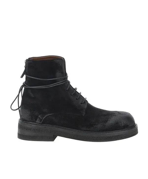 Marsèll Round Toe Lace Up Ankle Boots With Zip Closure - Black