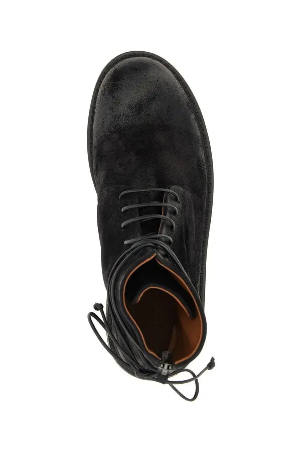 Marsèll Round Toe Lace Up Ankle Boots With Zip Closure - Black