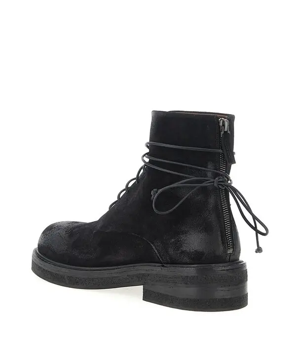 Marsèll Round Toe Lace Up Ankle Boots With Zip Closure - Black