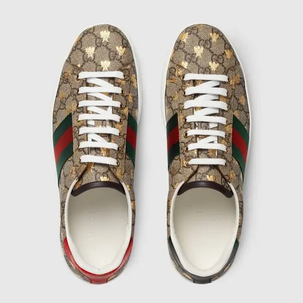Gucci Ace Gg Supreme Bee Sneakers - Gray