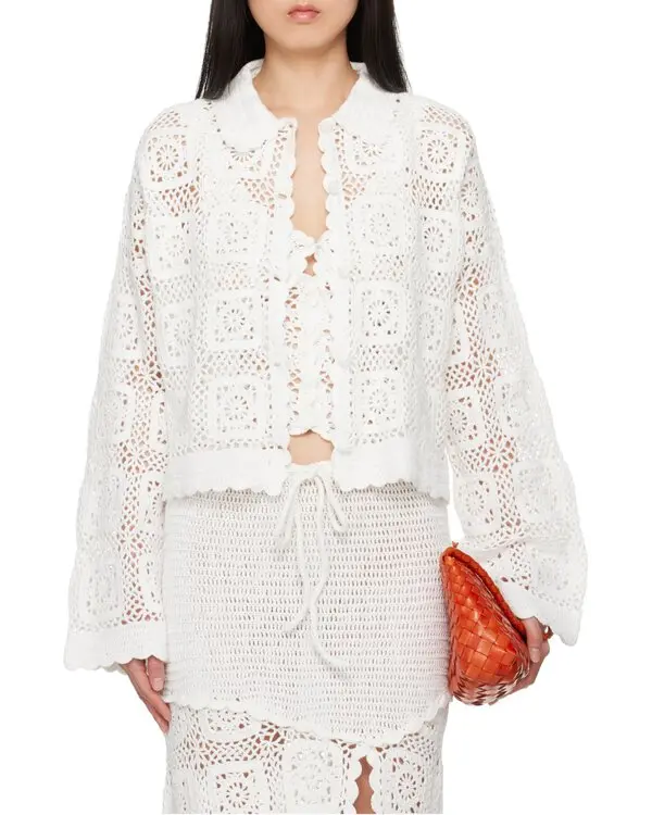 HOLZWEILER Rosie Crochet Cardigan - White