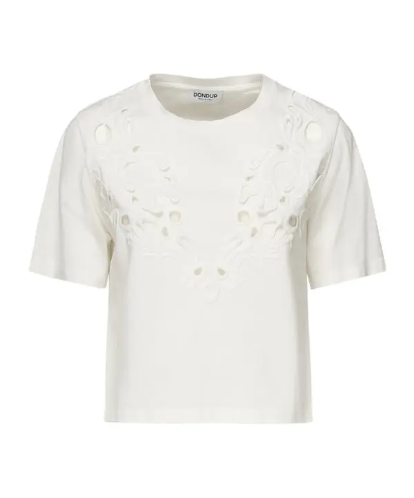 DONDUP Embroidered Crewneck Top - White