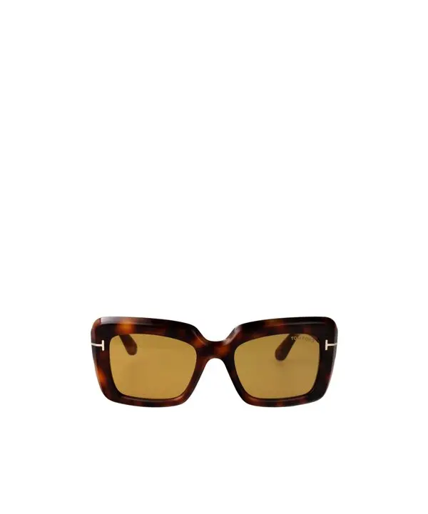 TOM FORD Leila Square Frame Sunglasses - Brown