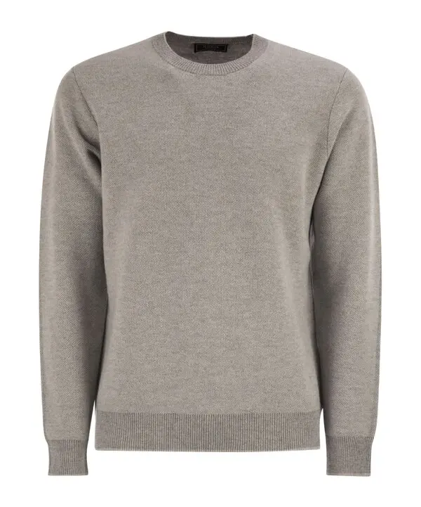 Peserico Textured Crew Neck Knitwear - Gray