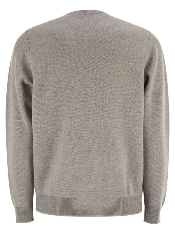 Peserico Textured Crew Neck Knitwear - Gray
