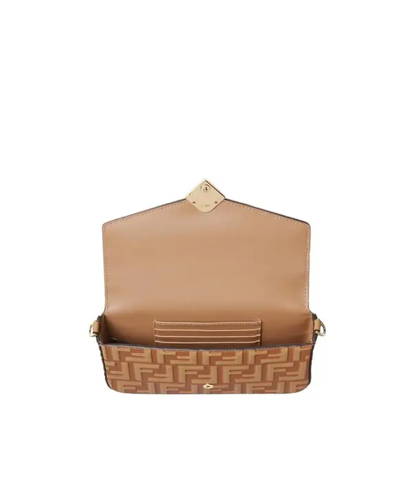 Fendi Ff Diamonds Chain-linked Wallet - Brown
