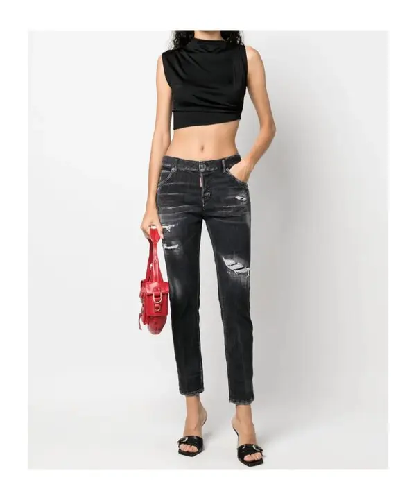 Dsquared2 Straight-leg Distressed Jeans - Black