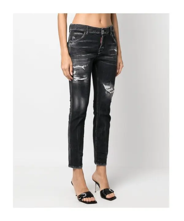 Dsquared2 Straight-leg Distressed Jeans - Black