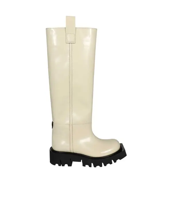 MSGM Square-toe Chunky-sole Boots - Nude