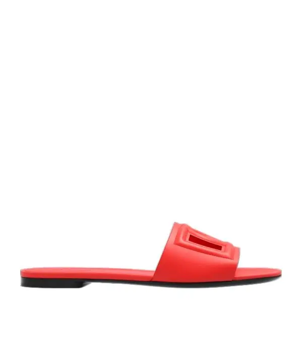 Dolce & Gabbana Dg Logo Flat Slides - Red