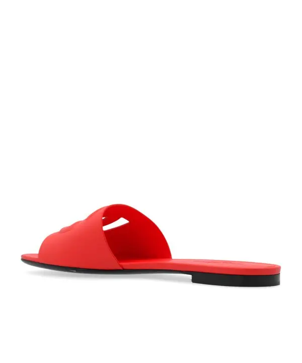 Dolce & Gabbana Dg Logo Flat Slides - Red