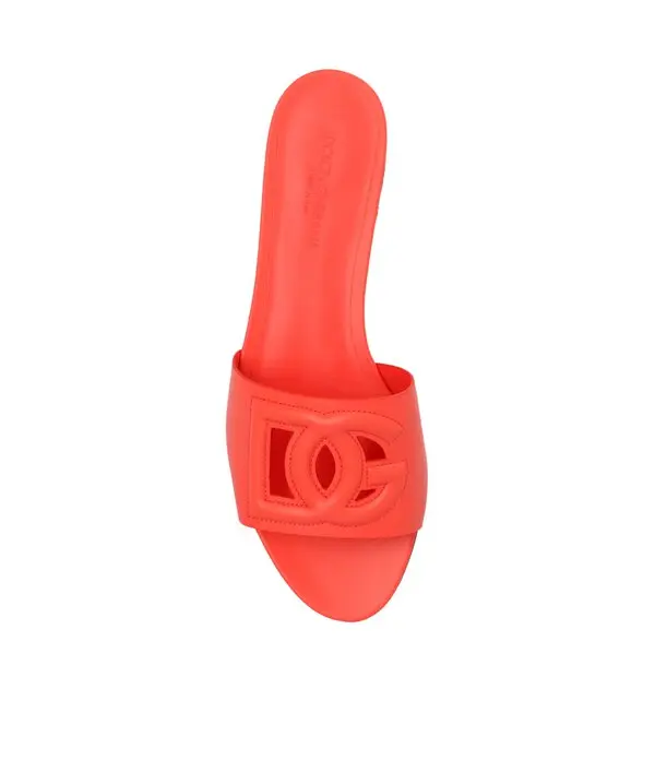 Dolce & Gabbana Dg Logo Flat Slides - Red