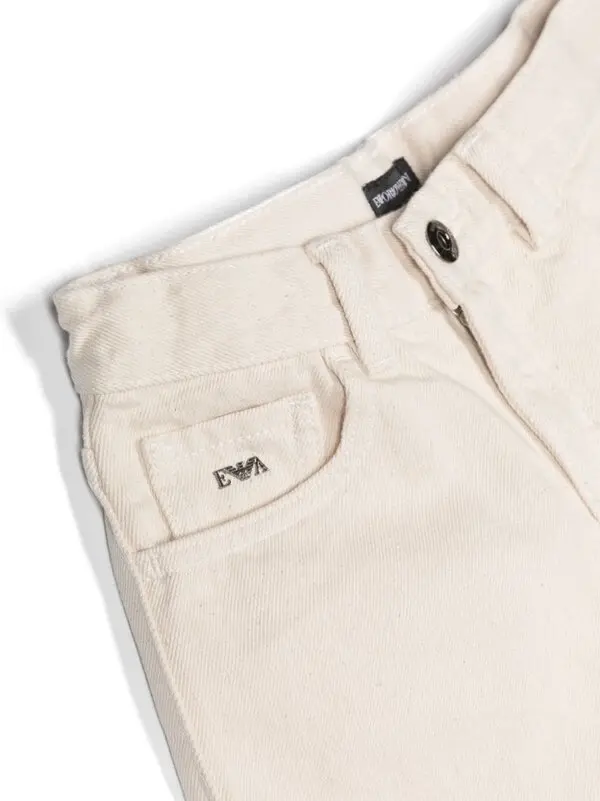 Emporio Armani Cotton Slim-cut Trousers With Emblem Detail