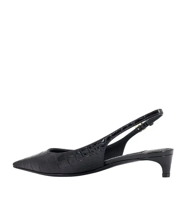 Dolce & Gabbana Logo Appliqué Pointed-toe Slingback Pumps - Black