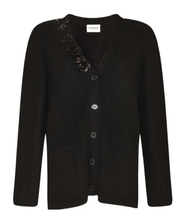 P.a.r.o.s.h Sequin Trim Buttoned Sweater