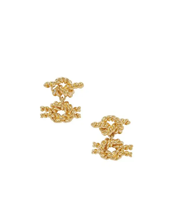 TOTEME Rope Knotted Earrings - Golden