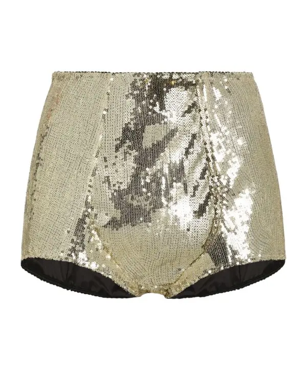 Dolce & Gabbana Dolce Gabbana Sequined High-waist Panties - Nude
