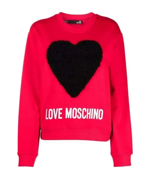 Moschino Heart Appliqué Sweatshirt - Red